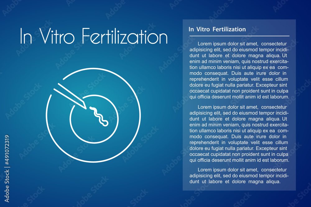 Vecteur Stock In Vitro Fertilization linear medical icon on blue ...