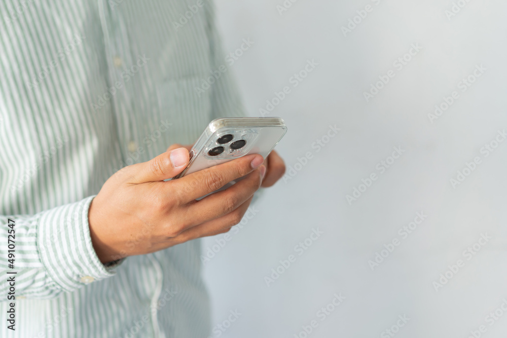 Bangkok-Thailand March 6,2022:close up man hand holding iPhone 13 Pro ...