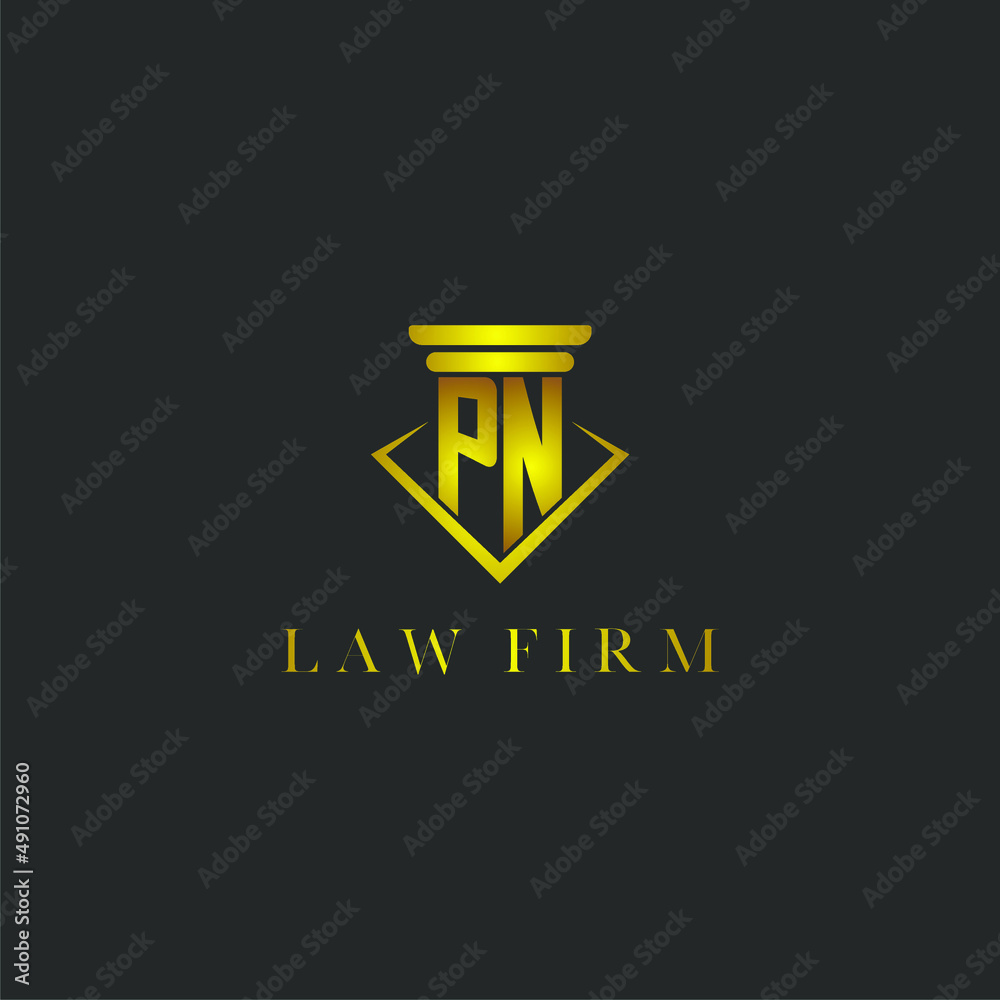 PN initial monogram logo for lawfirm with creative polygon design Stock ...