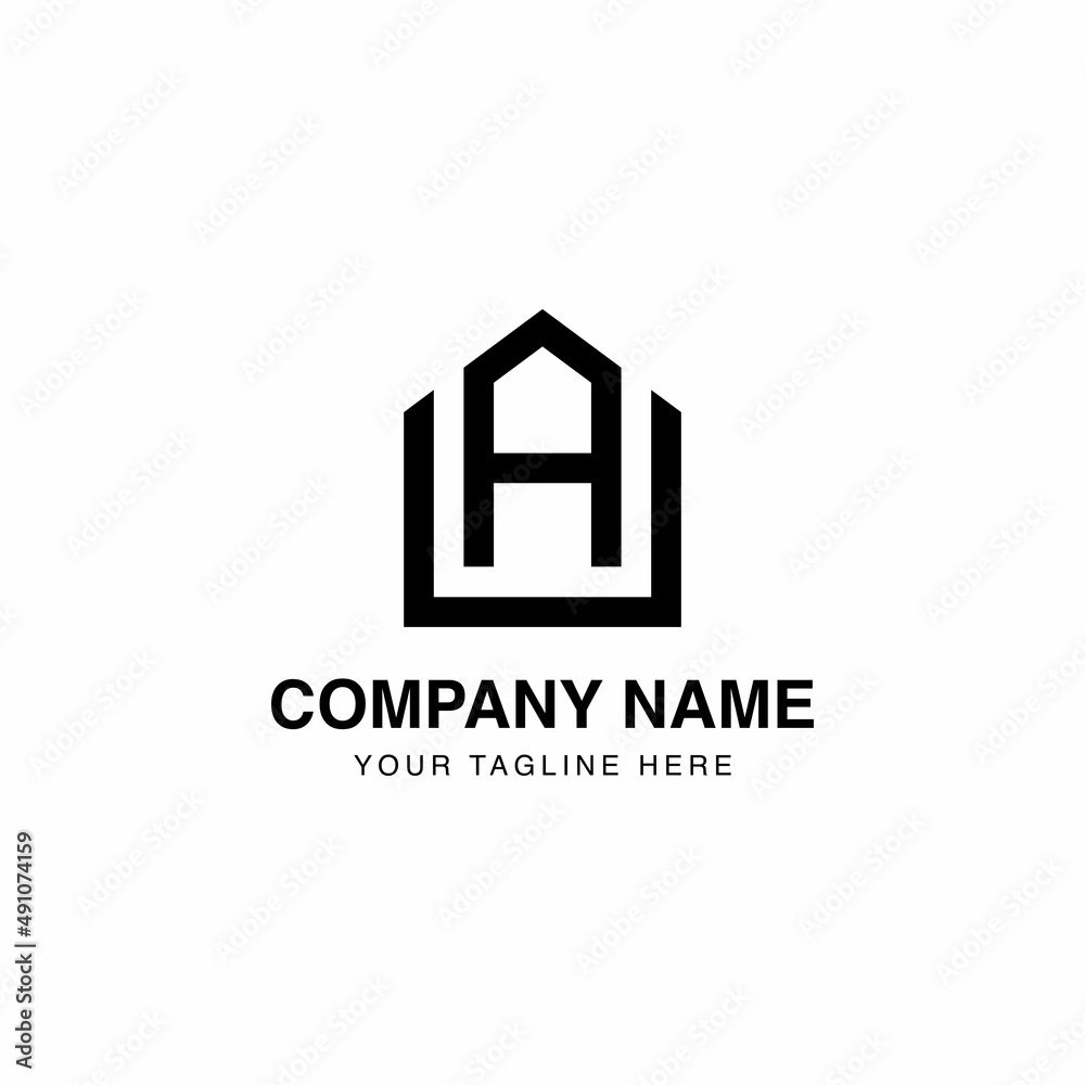 logo designs with letter A and home Stock Vector | Adobe Stock