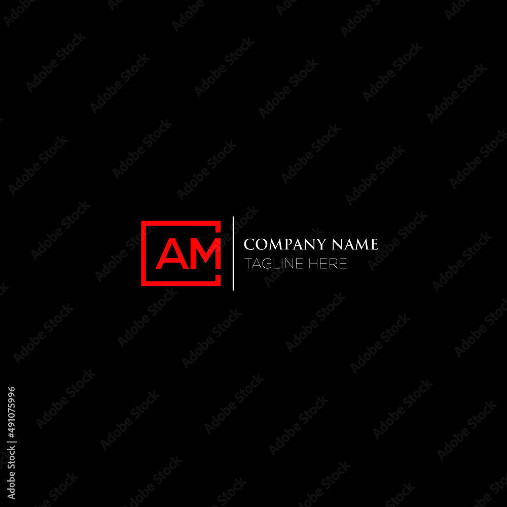 AM logo monogram isolated on circle element design template, AM letter ...