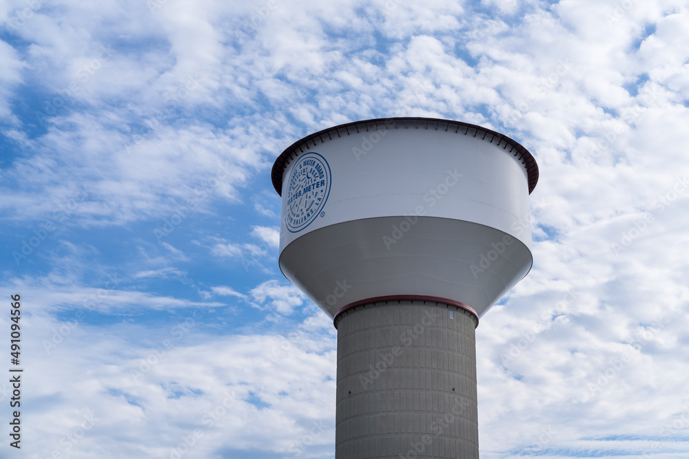 Top of New Orleans Sewerage and Water Board Water Tower Showing Water ...