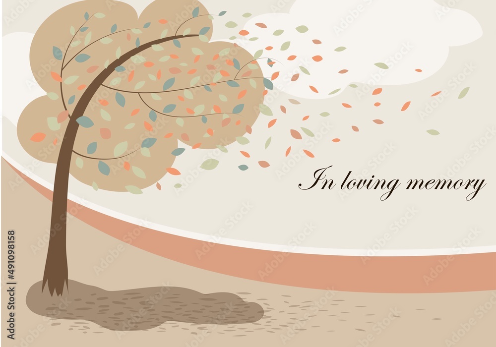 In loving memory illustration for funeral event Stock Vector | Adobe Stock
