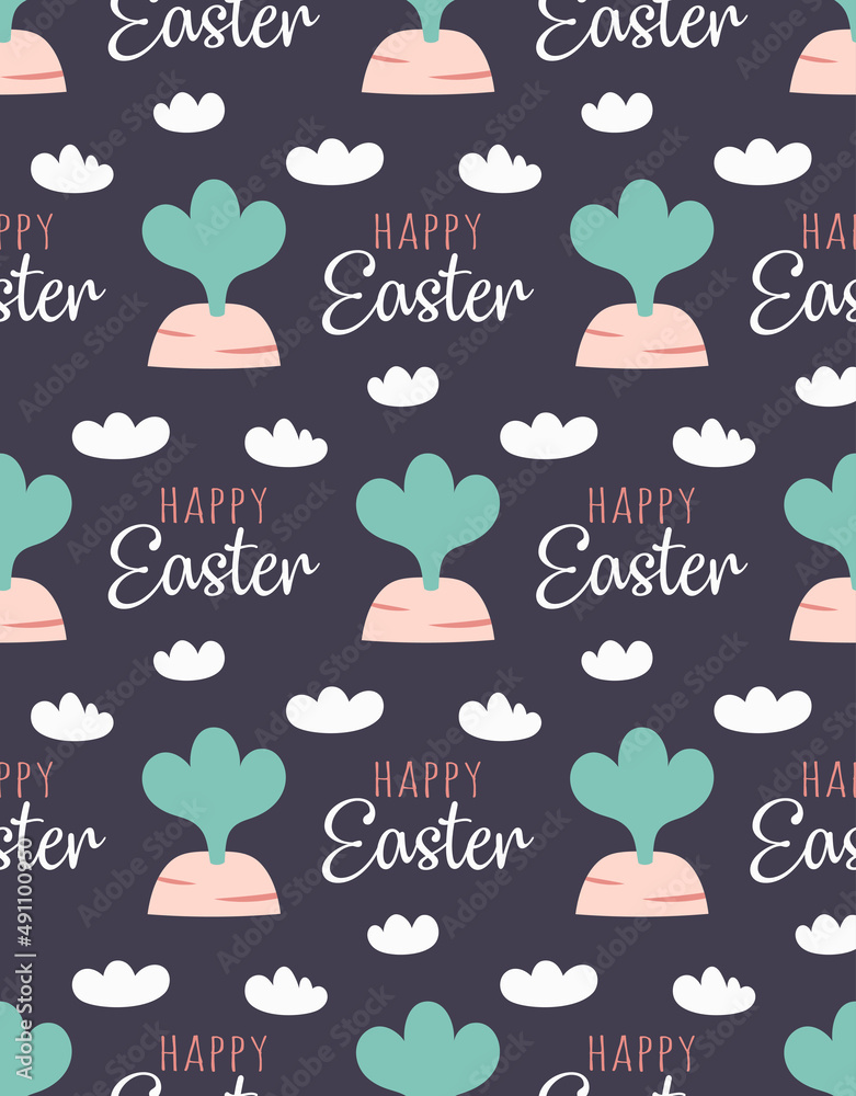 cartoon easter pattern with carrots, vector illustration Stock Vector ...