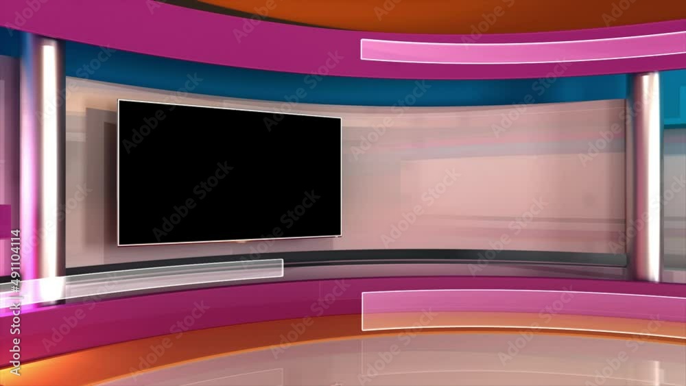 Tv Studio. Studio. Backdrop for TV shows .TV on wall. News studio. The ...
