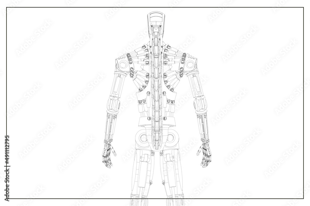 3D design of a humanoid robot. Stock Illustration | Adobe Stock
