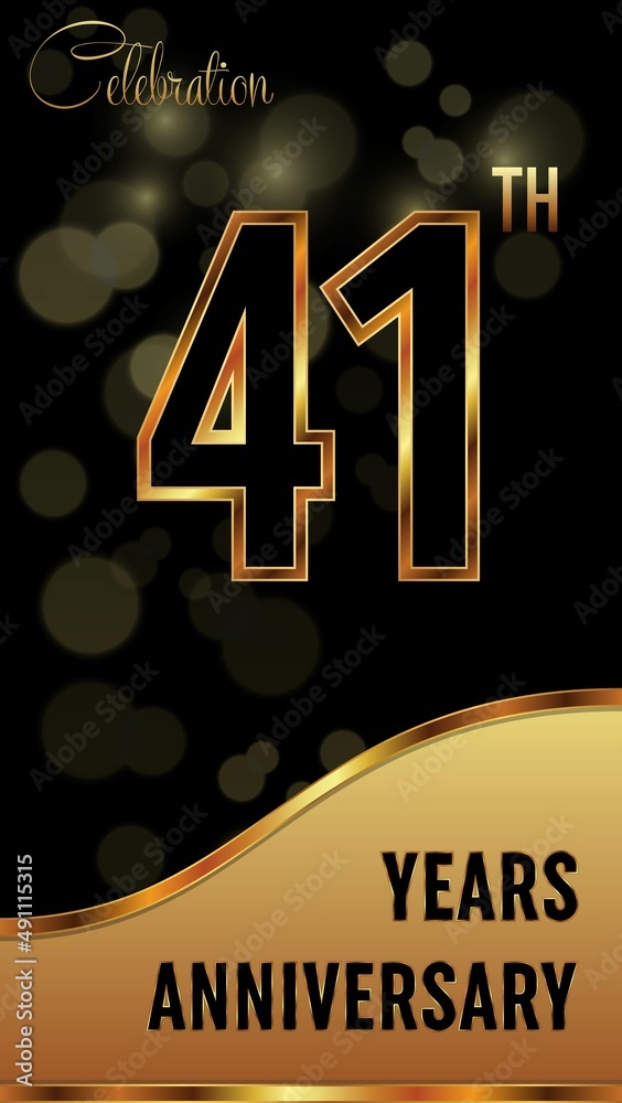 41 years anniversary celebration. Anniversary logo with ring and ...