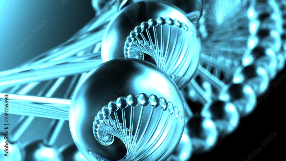 Science Molecular Crystal DNA Model Structure under blue-black light ...