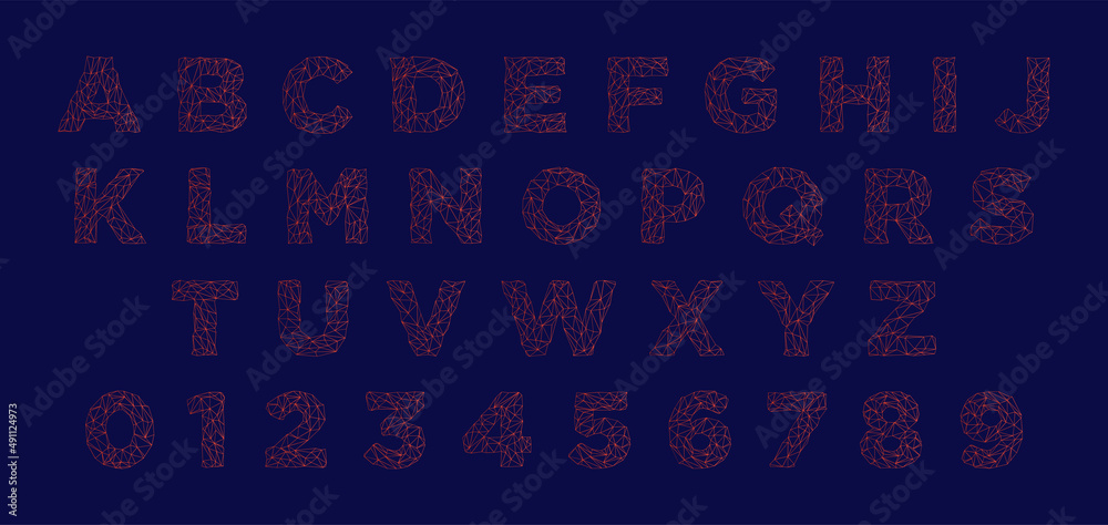 Low poly font alphabet banner. Stock Vector | Adobe Stock