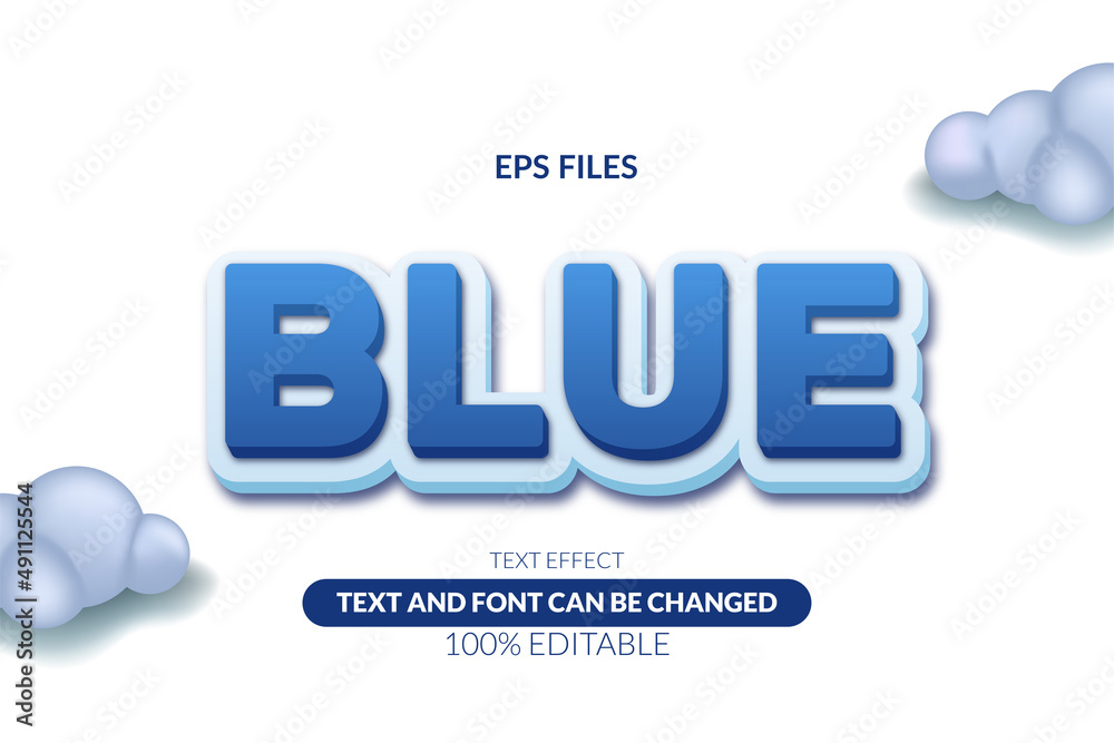 Blue fun happy enjoy bright editable font. eps vector file Stock Vector ...