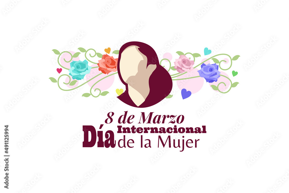 Translation:March 8, International Women's Day. happy international ...