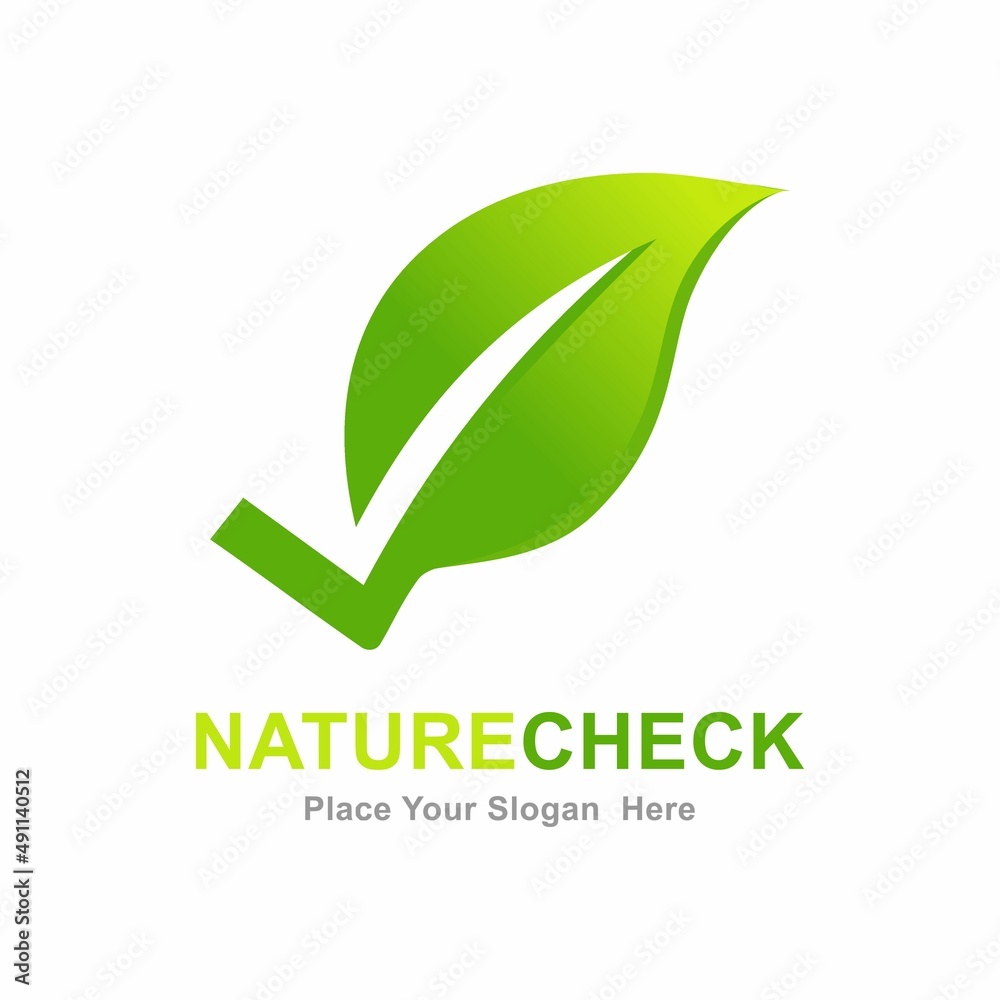Nature check vector logo design. Suitable for leaf symbol and nature ...