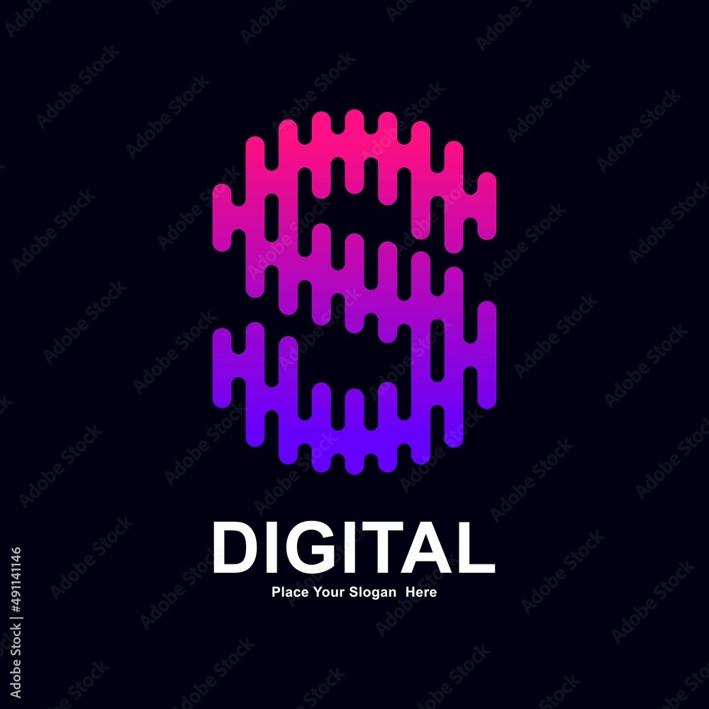 Abstract letter S modern line and digital vector logo design. Suitable ...