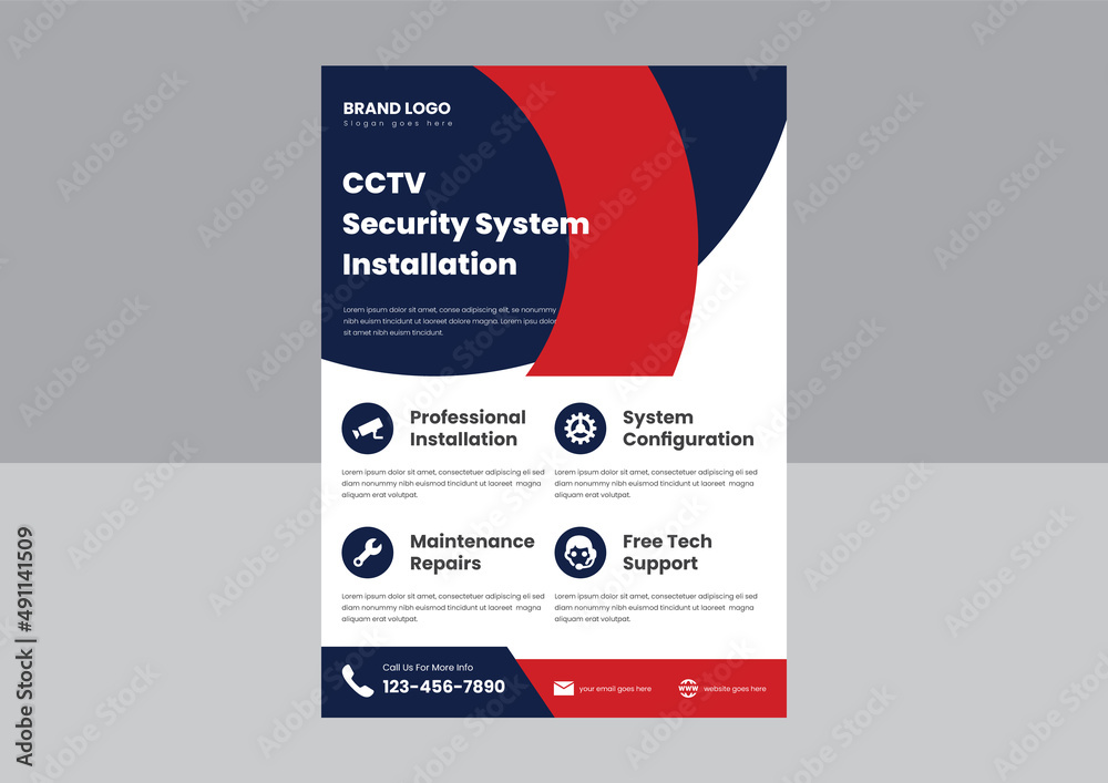 security camera installation flyer design. real-time security system ...