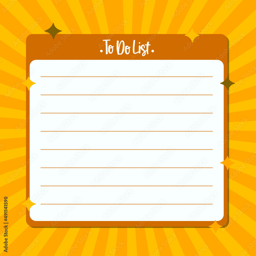 Modern retro flat to-do list template design with pop art comic ...