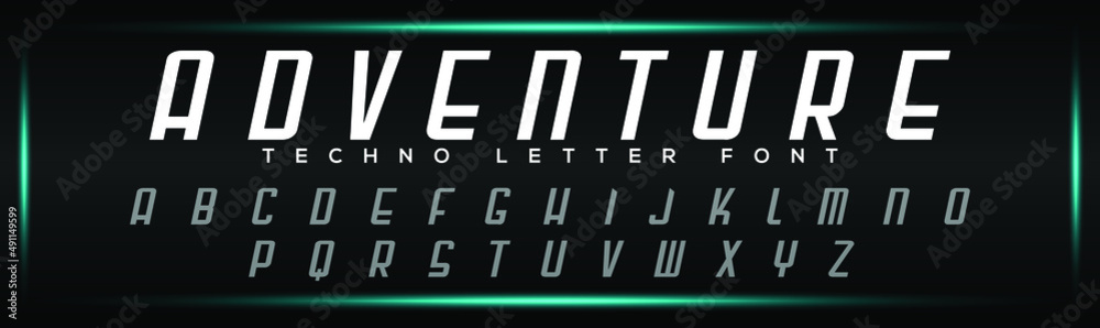 ADVENTURE luxury classic tech sports letter set design. Modern minimal ...