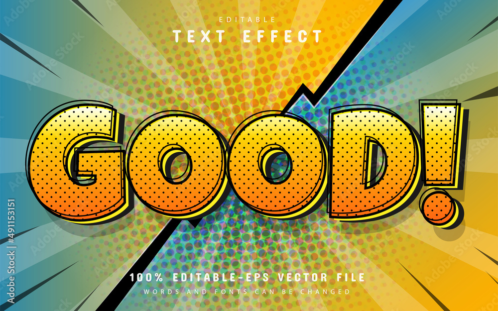 Good comic style text effect Stock Vector | Adobe Stock