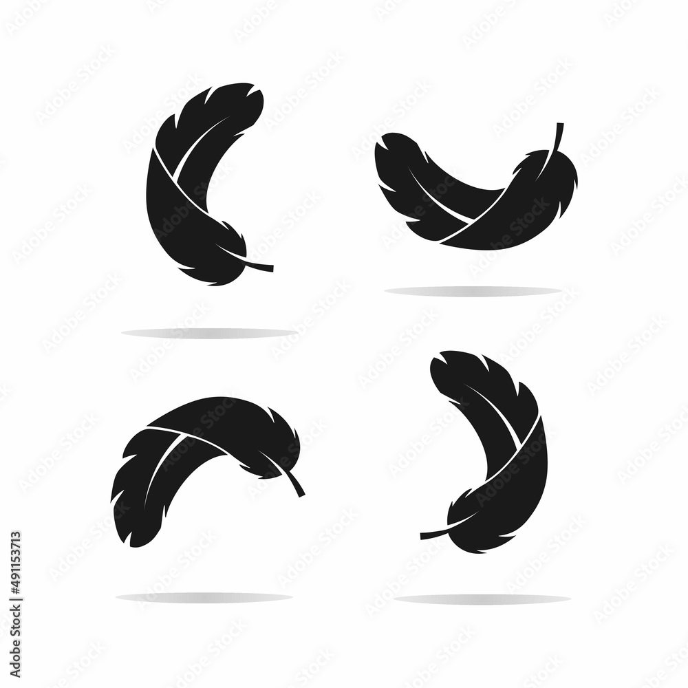 Bird feather icons vector logo template. suitable for business, arts ...