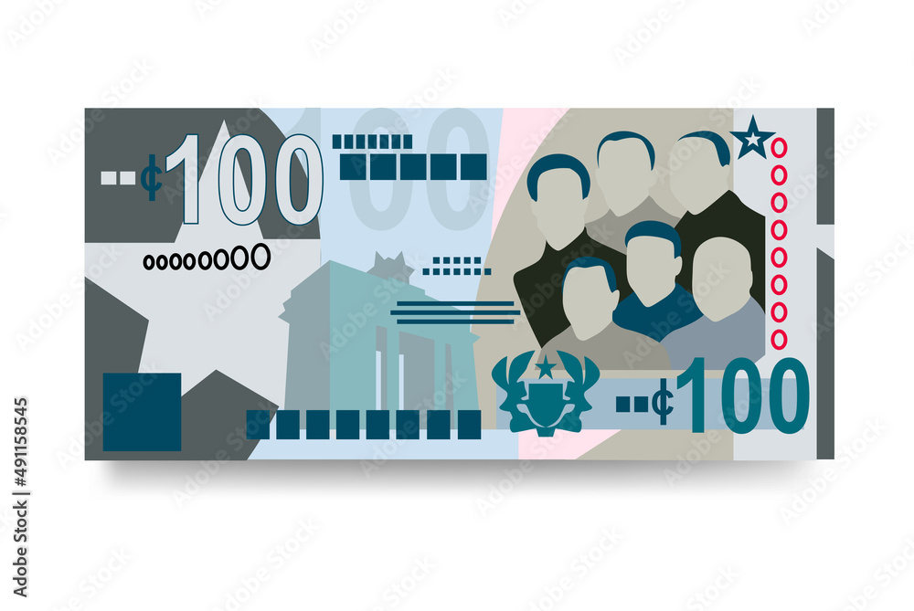 Ghana Cedi Vector Illustration. Ghanaian money set bundle banknotes ...