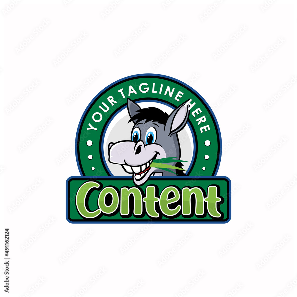 Donkey Logo Sign Design Stock Vector | Adobe Stock