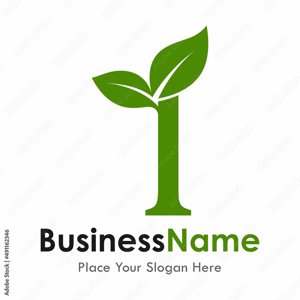 Letter I with leaf vector logo design. Suitable for business, web ...