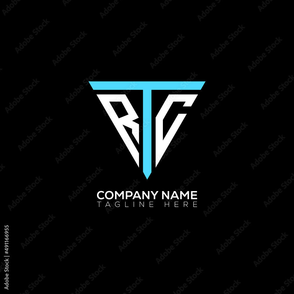 Vetor de RTC letter logo design on black background.RTC creative ...