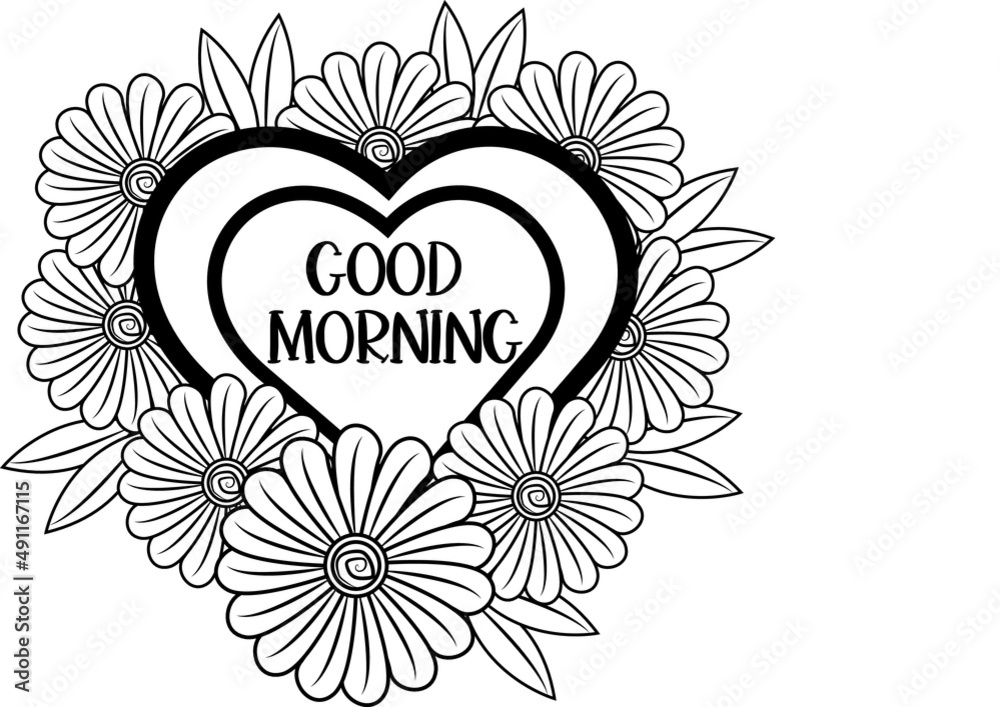 GOOD MORNING COLORING PAGE,TATTOO COLORING PAGE,CREATIVE DESIGN ...