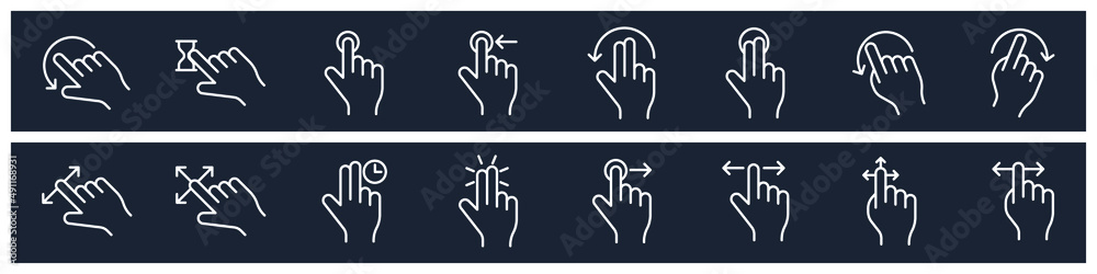 set of Gesture elements symbol template for graphic and web design ...