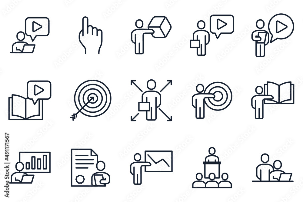 set of Business Training elements symbol template for graphic and web ...
