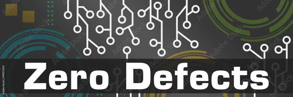Zero Defects Dark Colorful Technology Background Circuit Horizontal ...