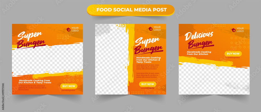 Super burger beef promotion food menu in yellow and orange theme for ...