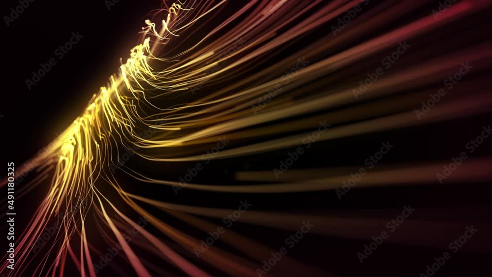 Abstract Glowing 3d Light Strokes Background/ 4k animation of an ...