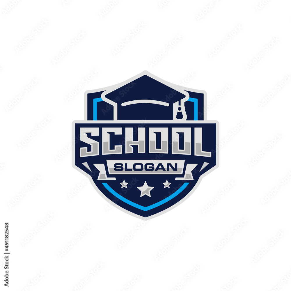 School emblem logo design vector illustration. Education logo ...