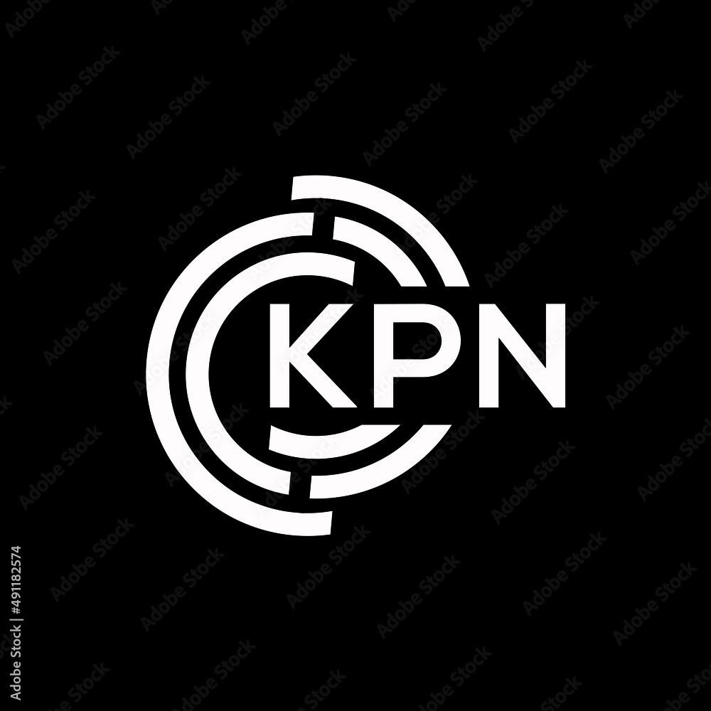 KPN letter logo design on black background. KPN creative initials ...