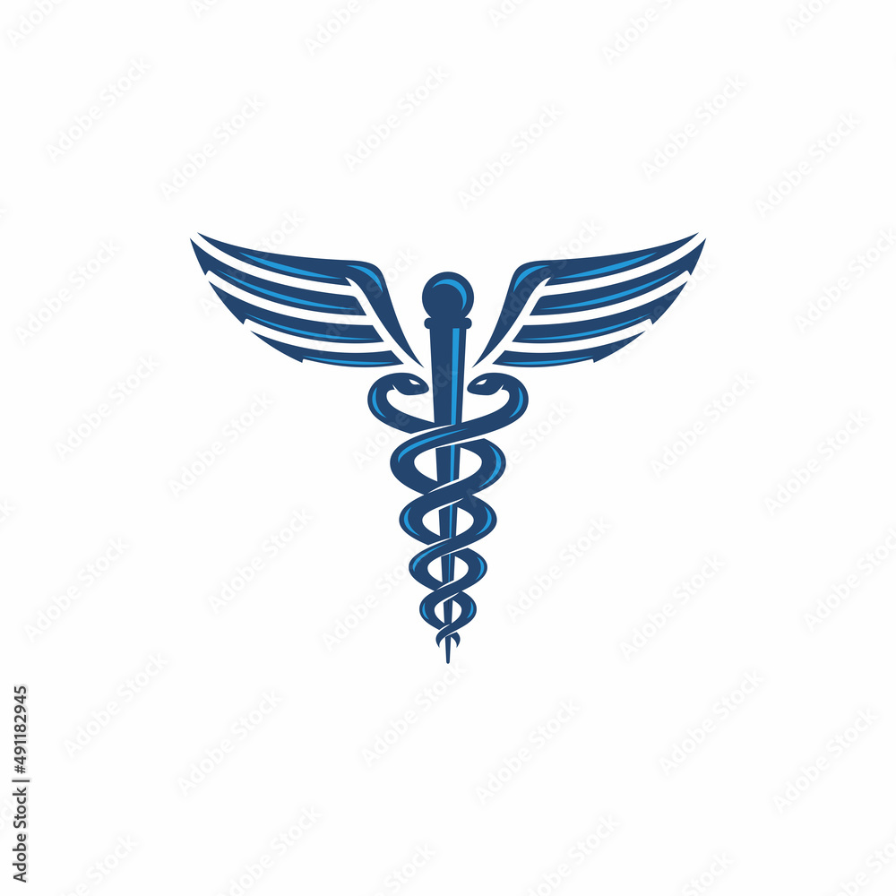 Caduceus logo design vector illustration. Health logo Stock Vector ...
