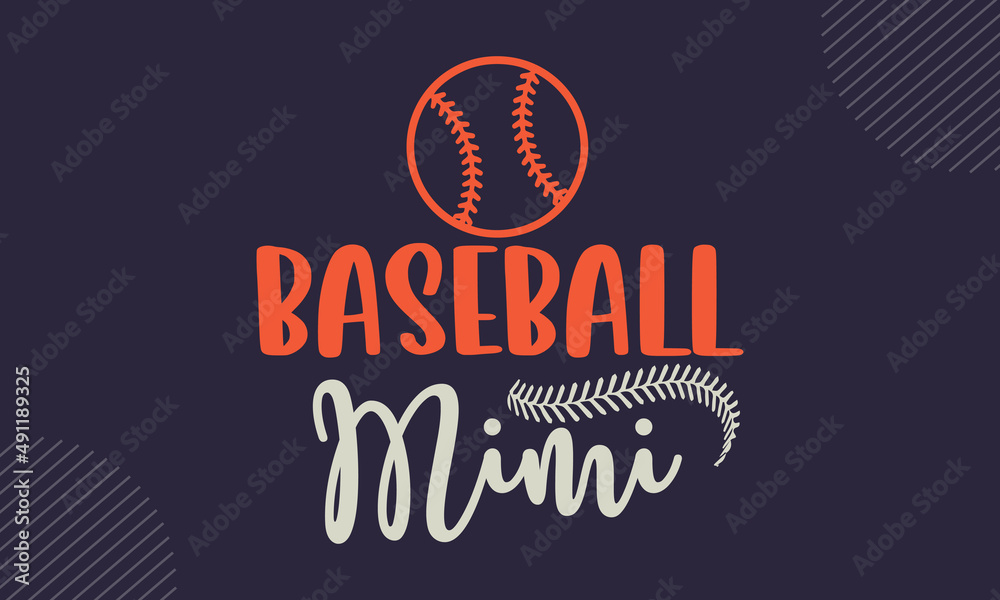 Vetor de Baseball mimi - Baseball t shirt design, Hand drawn lettering ...
