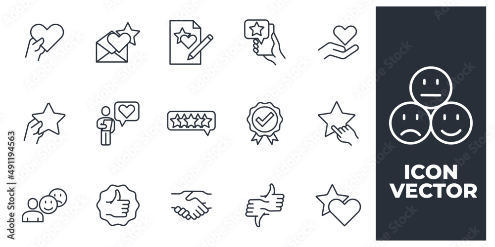 set of Customer Satisfaction elements symbol template for graphic and ...