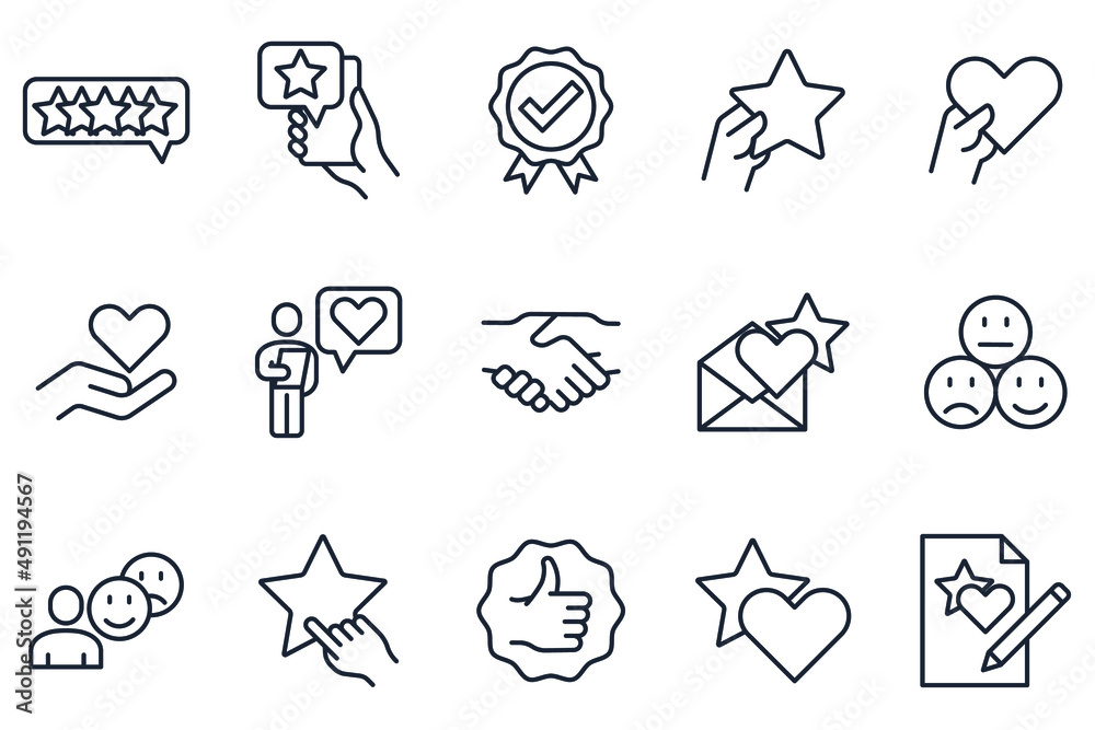 set of Customer Satisfaction elements symbol template for graphic and ...