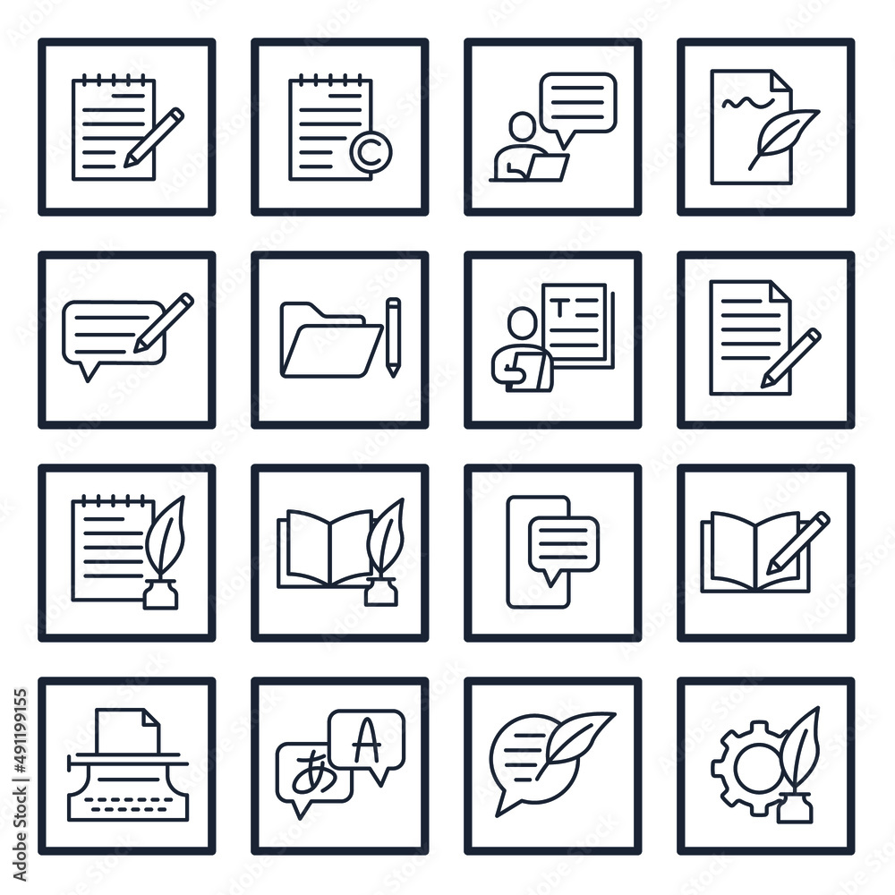 set of Text Related elements symbol template for graphic and web design ...