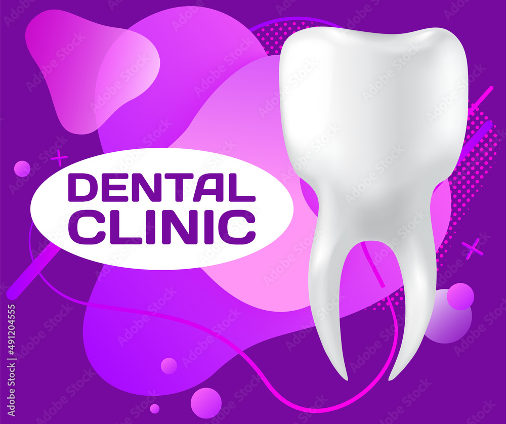 Dental clinic poster vector illustration. Advertising of hospital for ...
