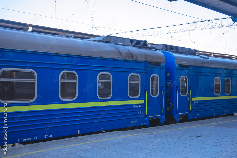 Central railway passenger station of the city of Dnepr. Ukrainian ...
