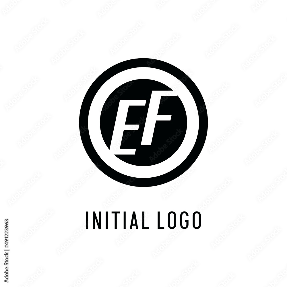 Vetor de Initial EF logo concentric circle line, clean and simple monogram logo style do Stock ...