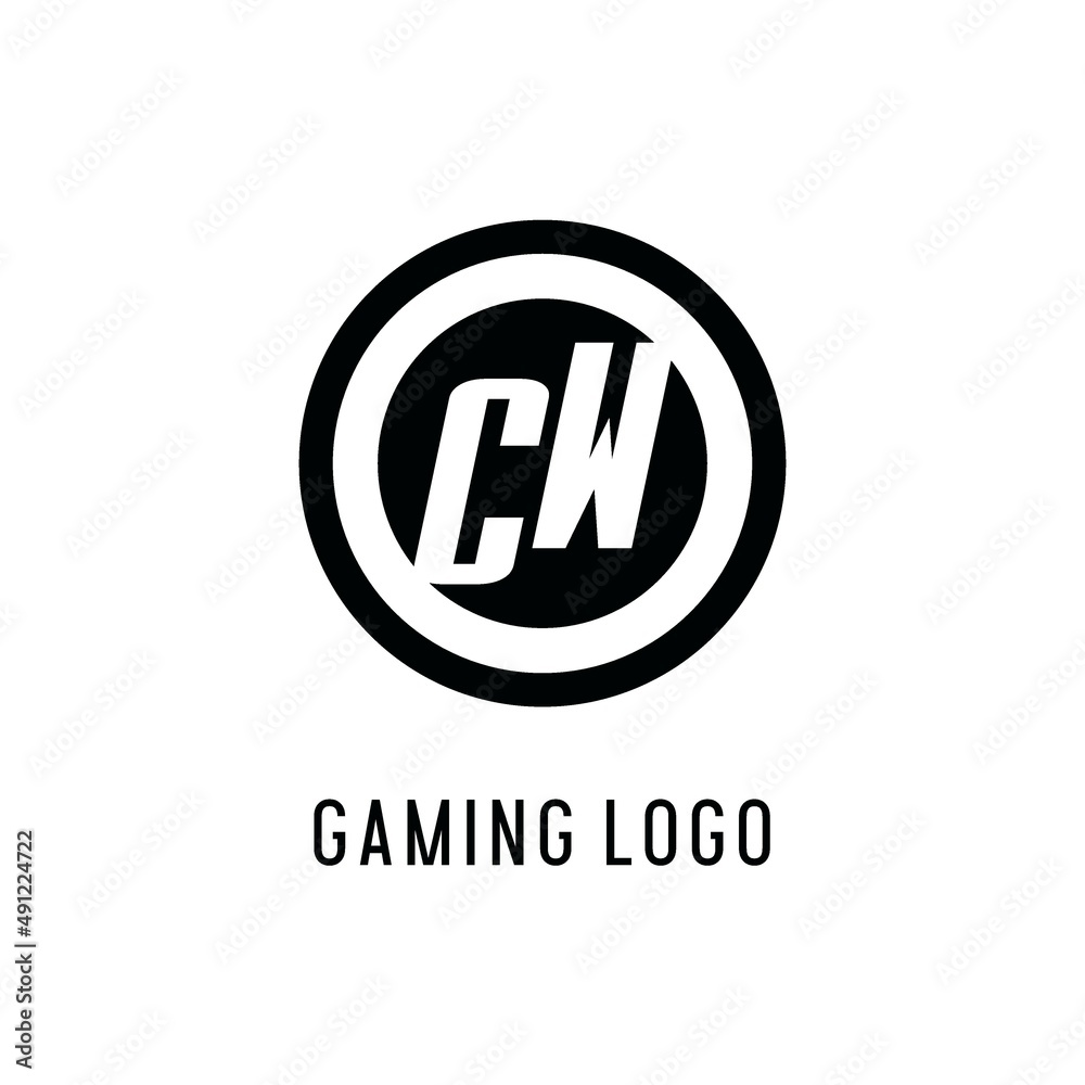 Initial CW logo concentric circle line, clean and simple monogram logo style Stock Vector ...