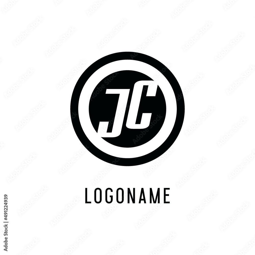 Vetor do Stock: Initial JC logo concentric circle line, clean and ...