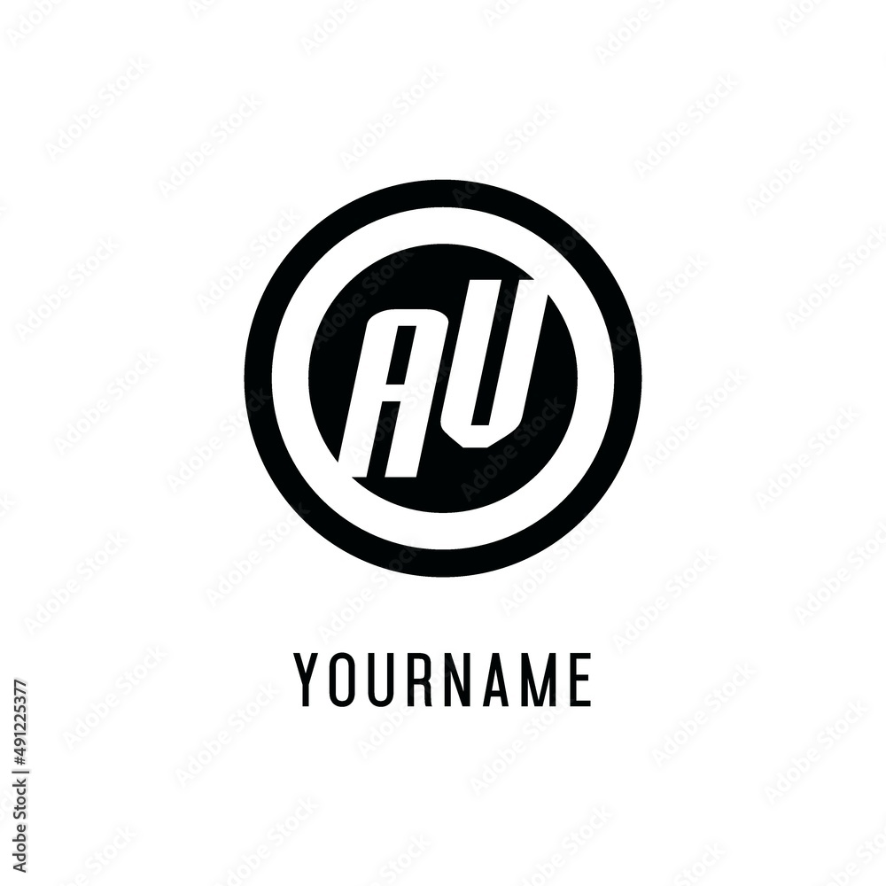 Initial AV logo concentric circle line, clean and simple monogram logo style Stock Vector ...