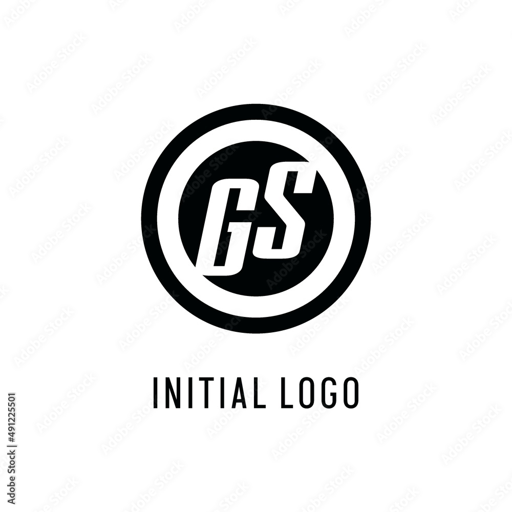 Initial GS logo concentric circle line, clean and simple monogram logo style Stock Vector ...