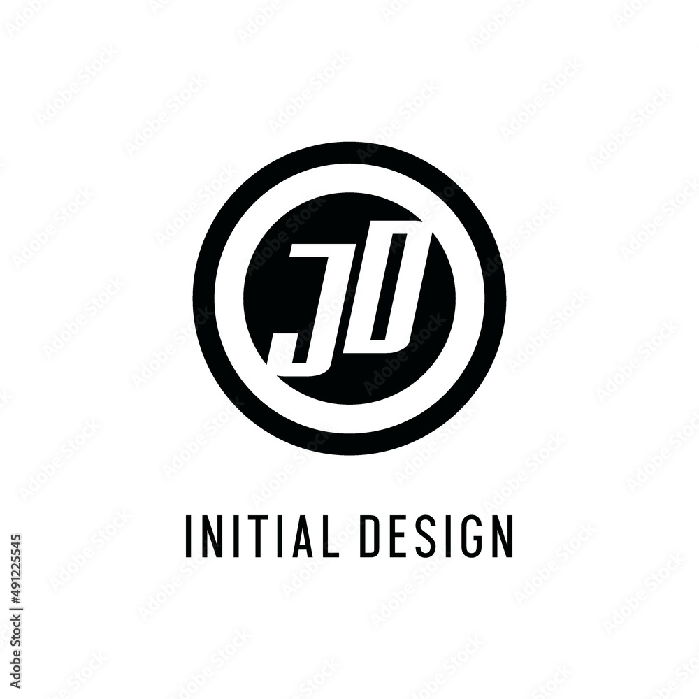 Initial JD logo concentric circle line, clean and simple monogram logo style Stock Vector ...