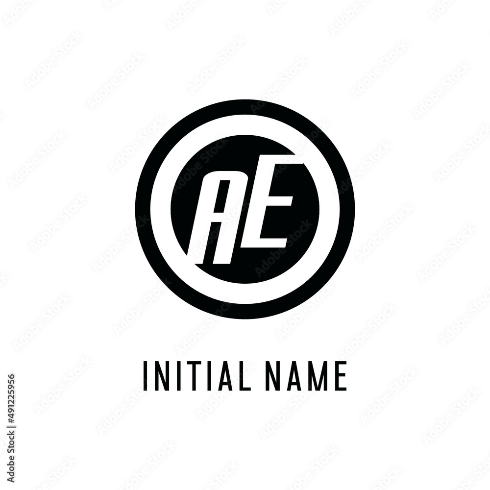 Initial AE logo concentric circle line, clean and simple monogram logo style Stock Vector ...