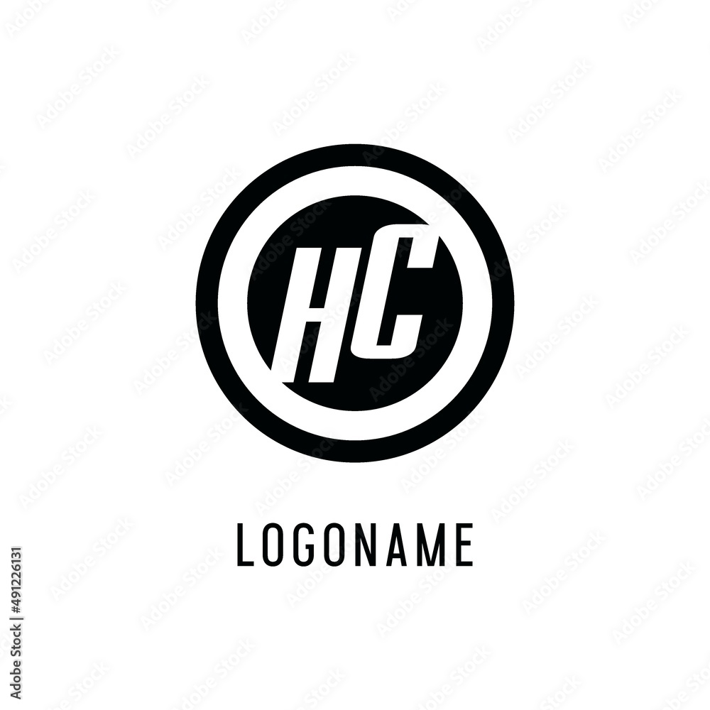 Initial HC logo concentric circle line, clean and simple monogram logo style Stock Vector ...