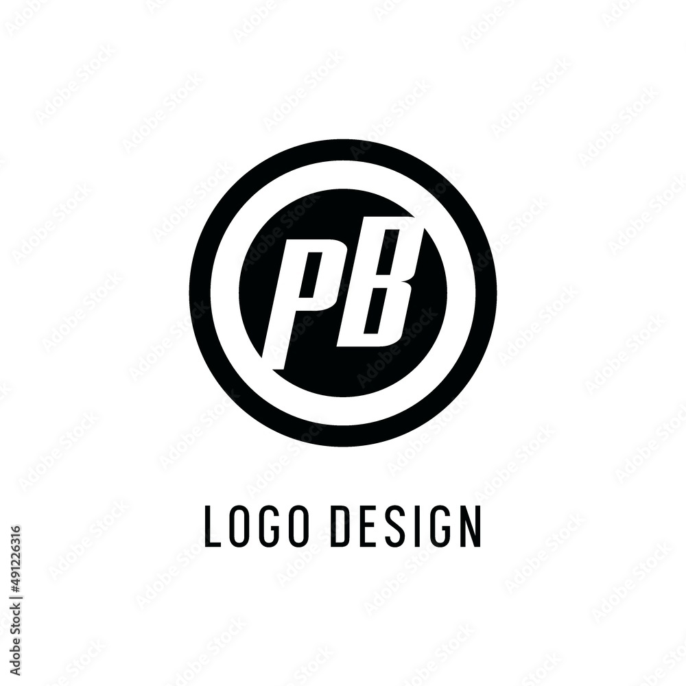 Initial PB logo concentric circle line, clean and simple monogram logo style Stock Vector ...